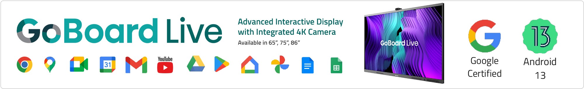 86” GoBoard Live - Advanced Interactive Display with Integrated 4K ...
