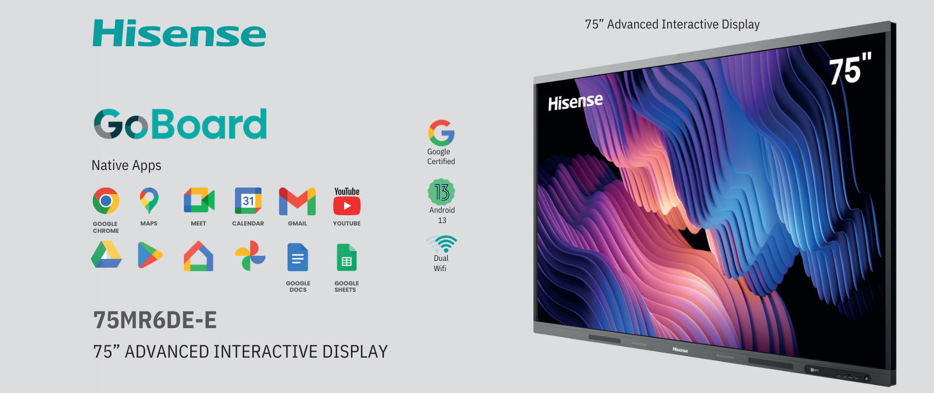 Hisense Goboard 75MR6DE-E Interactive Display