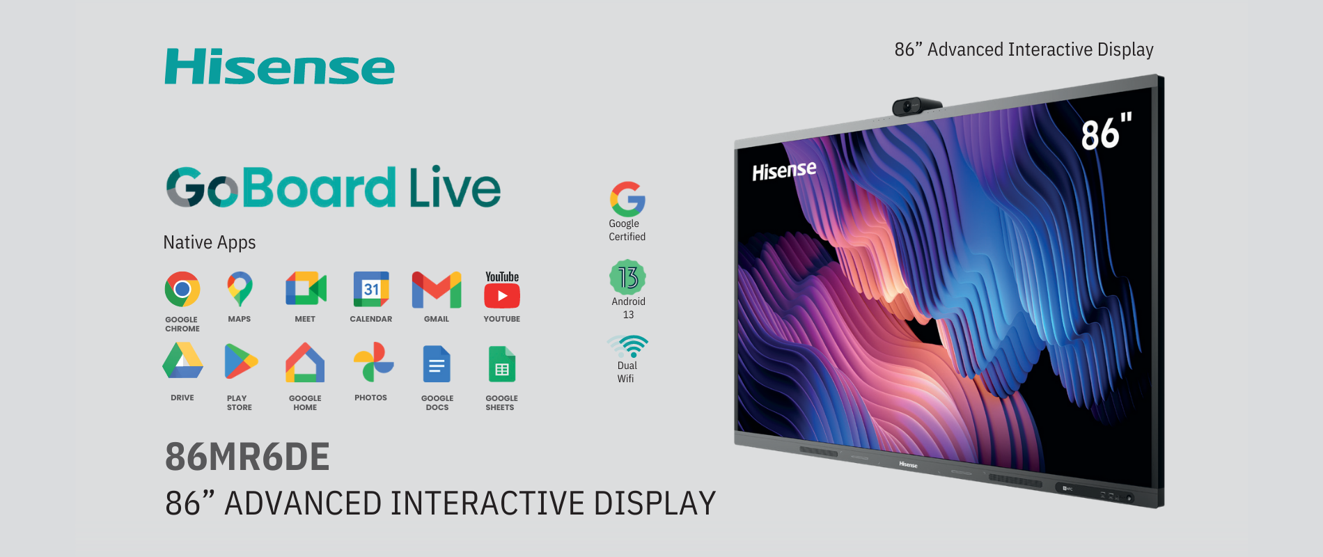 86” GoBoard Live - Advanced Interactive Display with Integrated 4K ...